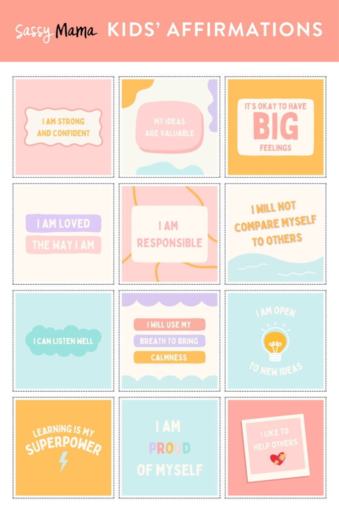 Free Downloadable: 12 Powerful Affirmations For Kids